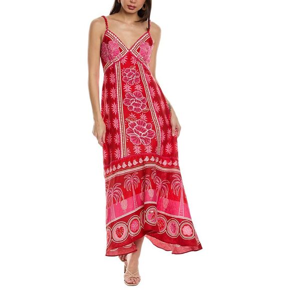 FARM Rio | Dresses | Farm Rio Summer Sunrise Linen Maxi Dress | Poshmark